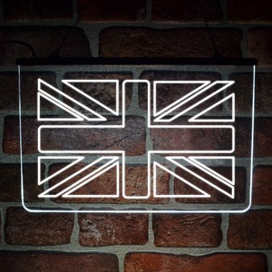 Union Jack LED Neon Light Sign | Lit up Great Britain UK England Flag ...