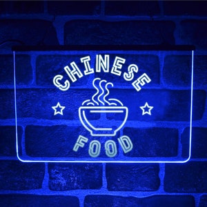 Chinese Food Neon LED Light Sign | Asian Cuisine Takeaway Takeout Open ...