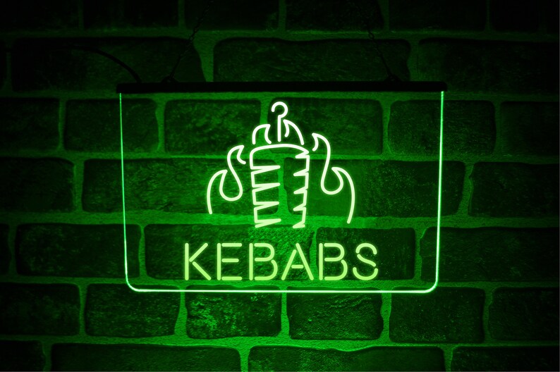 Kebab Shop LED Neon Sign Light up Hanging Window USB Display - Etsy