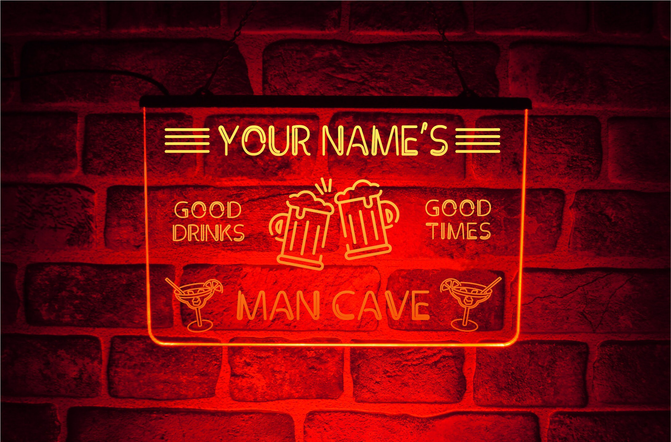 Custom Man Cave LED Neon Light Sign Lit up USB Acrylic - Etsy