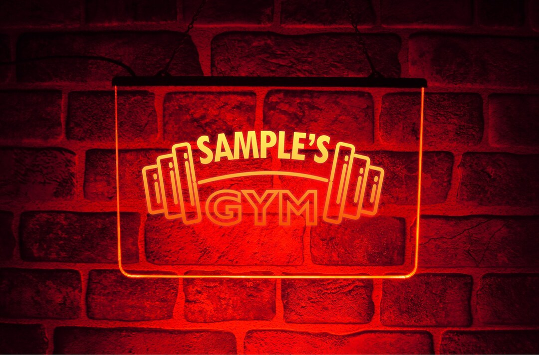 Custom Home Gym LED Neon Light Sign | Personalised Lit up Motivational ...
