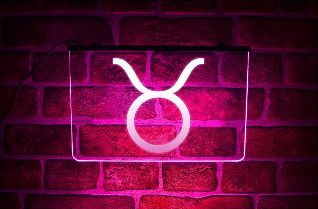 Taurus Star Sign LED Neon Light up Sign Zodiac Bull Symbol Bedroom Wall ...