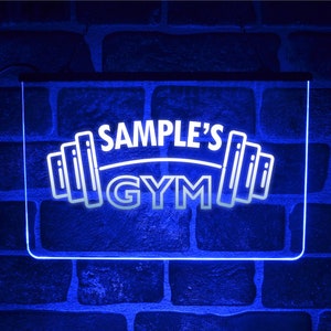 Custom Home Gym LED Neon Light Sign | Personalised Lit up Motivational ...