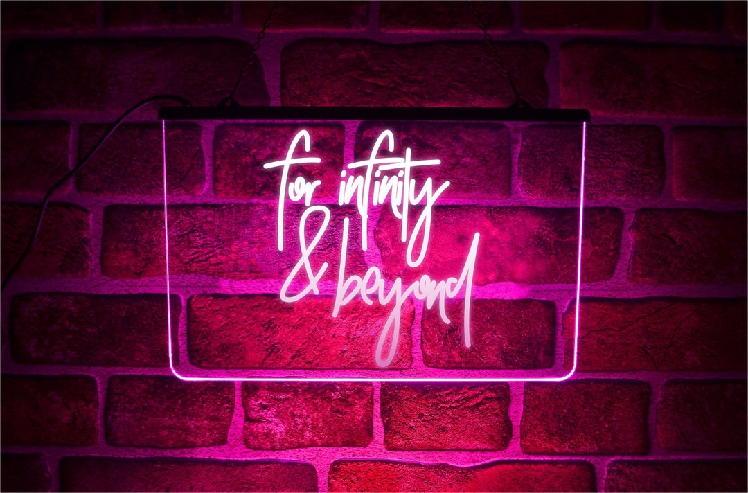 For Infinity and Beyond LED Neon Light Sign Hanging Quote Wall Display ...