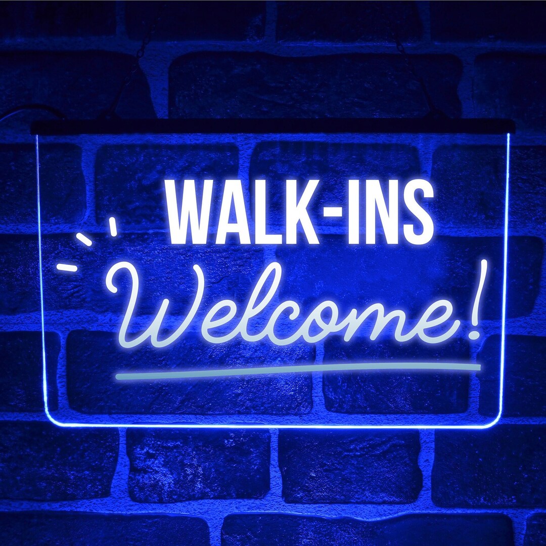 Walk in Welcome Neon Light Sign | Beauty Salon or Nail Parlour Open ...