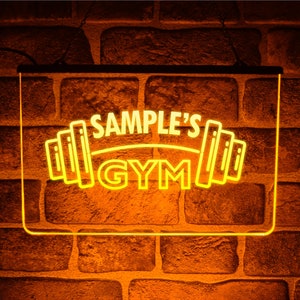 Custom Home Gym LED Neon Light Sign | Personalised Lit up Motivational ...