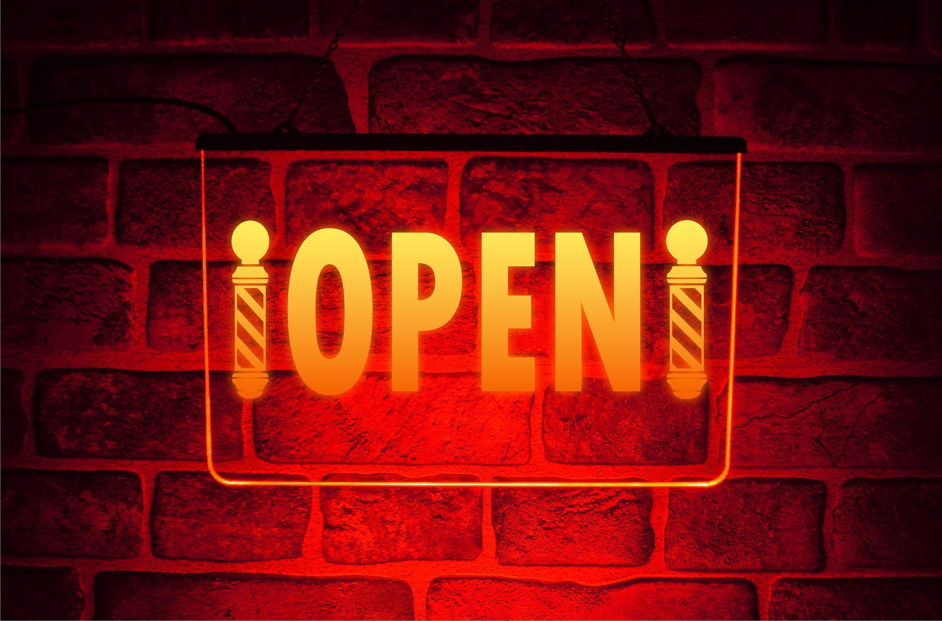 Barber Pole Open Neon LED Light Sign Hair Dresser Salon Shop | Etsy UK