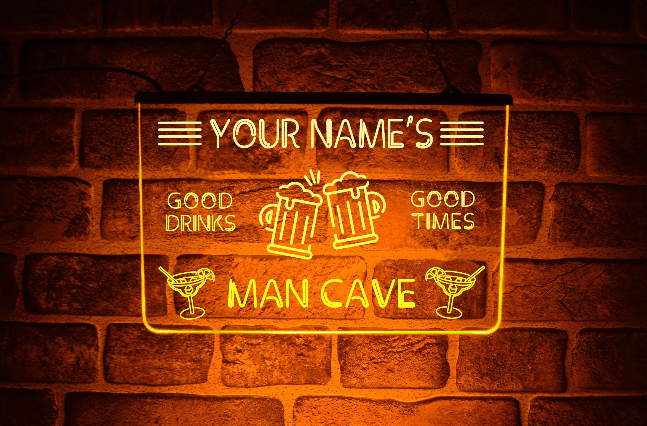 Custom Man Cave LED Neon Light Sign Lit up USB Acrylic - Etsy