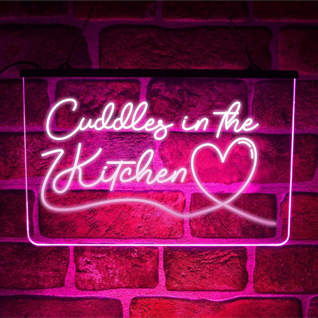Cuddles in the Kitchen LED Light up Sign | Neon Style Wall Quote Décor ...