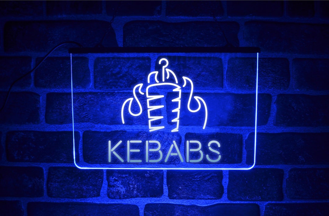 Kebab Shop LED Neon Sign Light up Hanging Window USB Display for Fast ...