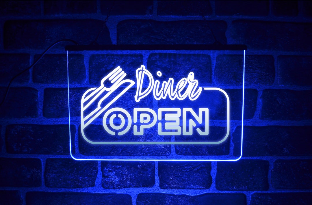 Diner Restaurant LED Neon Light up Sign | Food Truck Roadside Takeaway ...