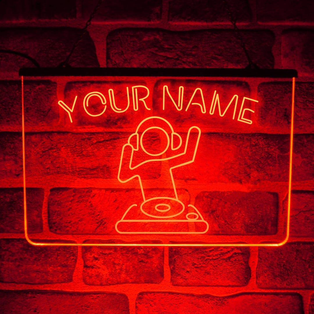 Personalised DJ Booth Neon LED Light up Sign for Custom Music Radio ...