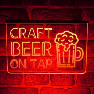 Craft Beer LED Neon Light up Sign | for Home Bar Pub & DIY Lager IPA ...