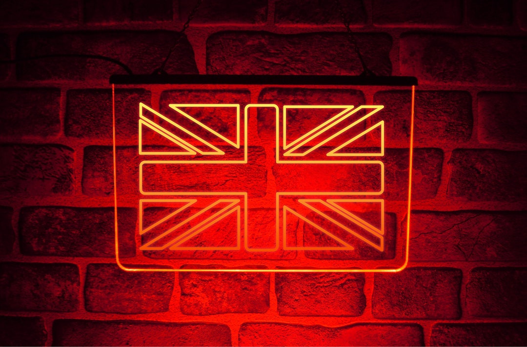Union Jack LED Neon Light Sign | Lit up Great Britain UK England Flag ...