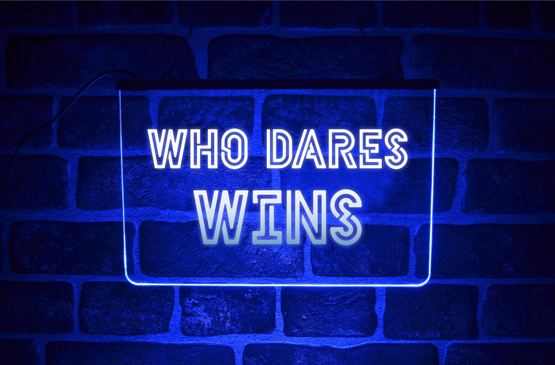 Who Dares Wins LED Neon Light Sign Motivational SAS Quote Lit up Wall ...
