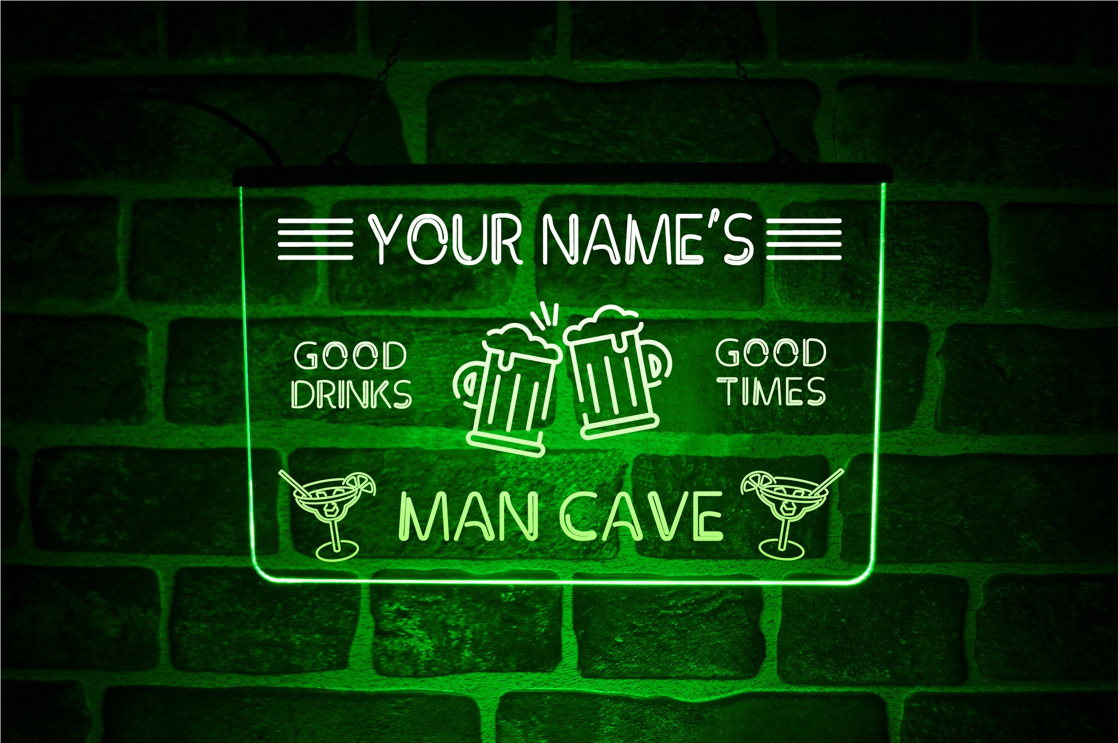 Custom Man Cave LED Neon Light Sign Lit up USB Acrylic - Etsy