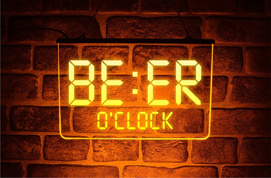 Beer O'clock LED Neon Light up Sign | USB Hanging Display Decor for ...