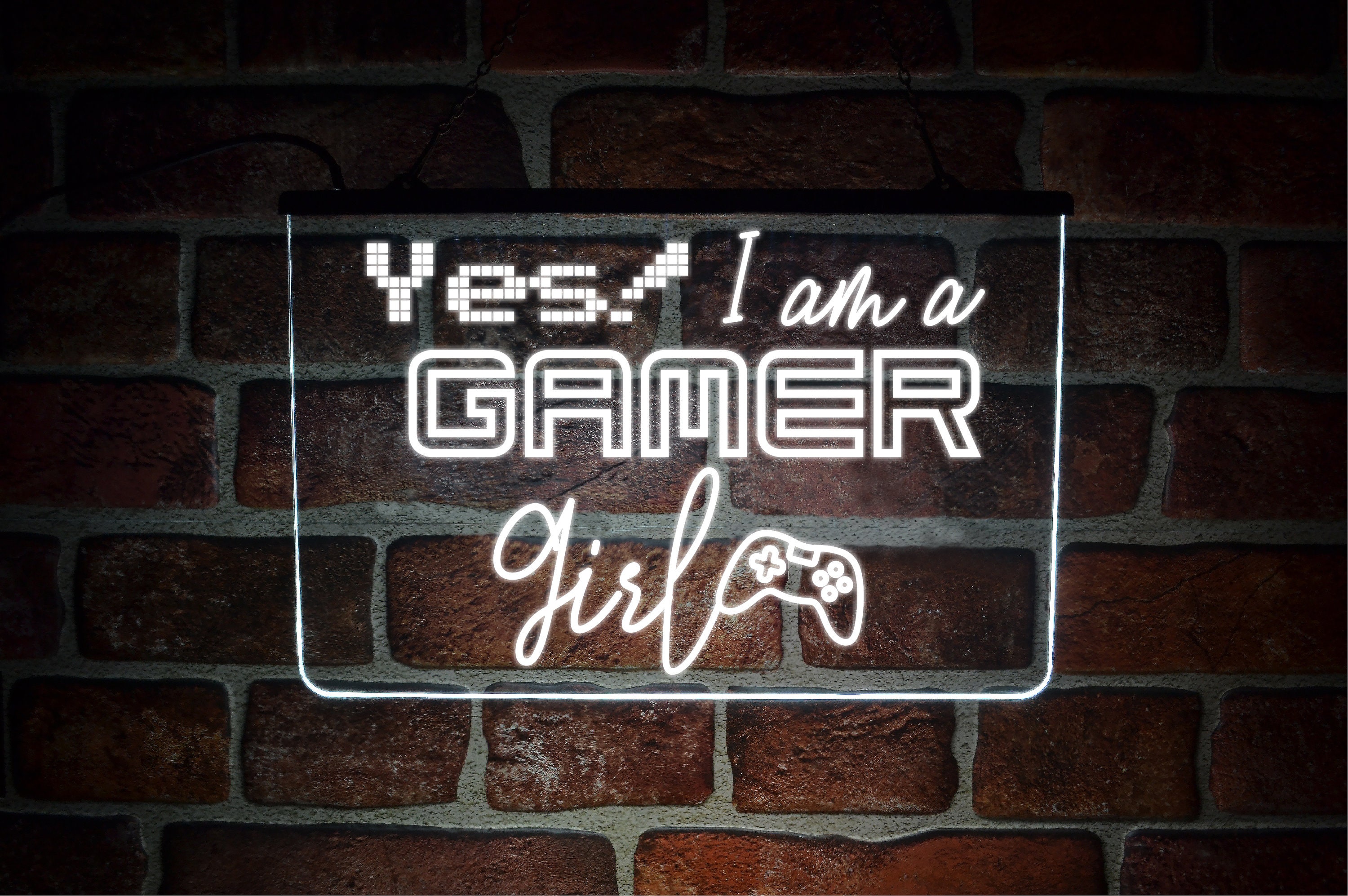 Gamer Girl Neon Style LED Light Wall Sign | Wall Display for Gaming ...