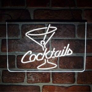 Cocktails LED Neon Light up Sign | Hanging Wall Display Décor for Home ...