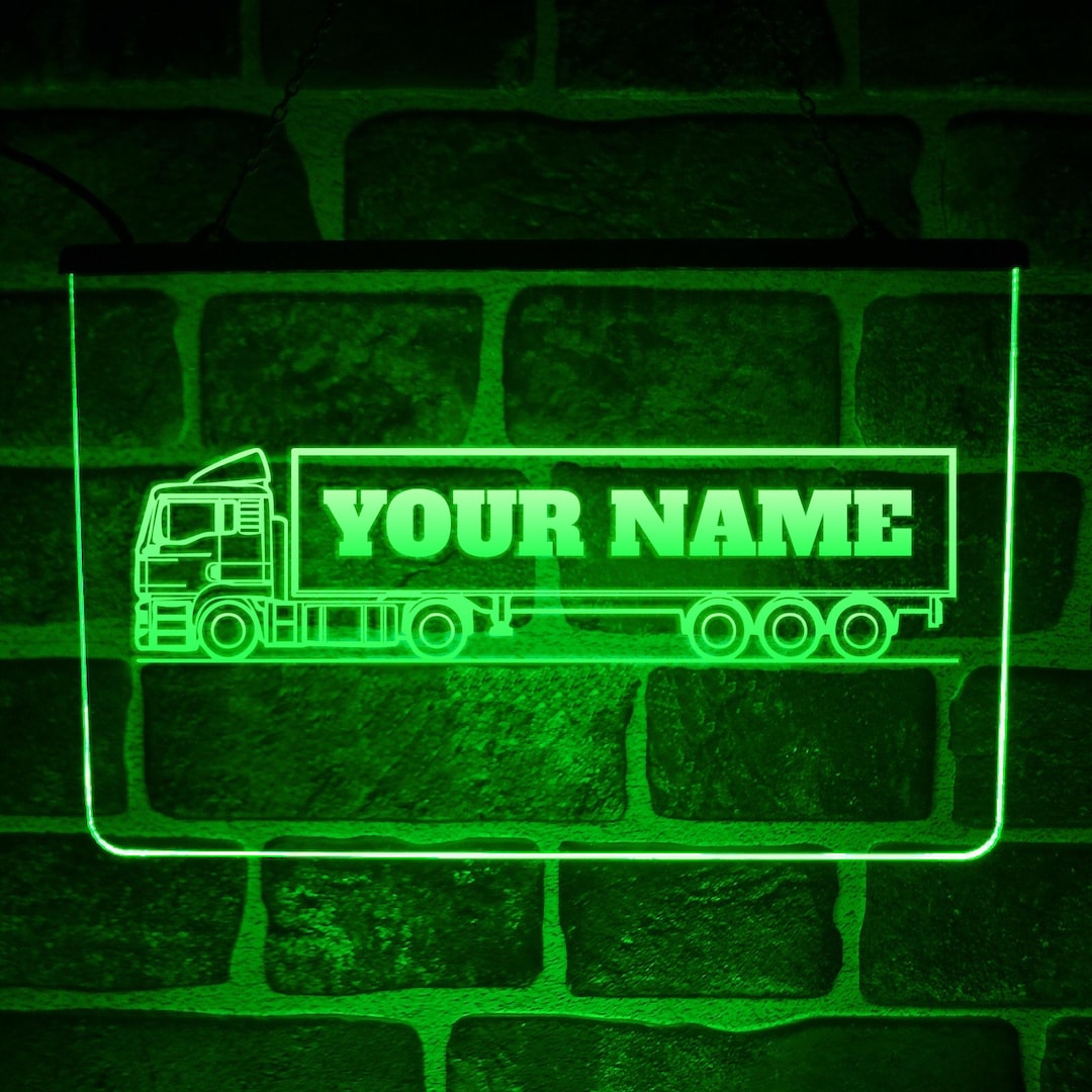 Custom Truck Cab Neon LED Light Sign Plaque for Personalised Lorry ...