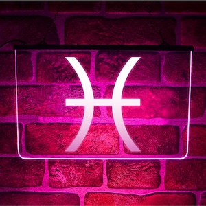 Pisces Star Sign | LED Neon Light up Sign | Zodiac Astrology Symbol ...