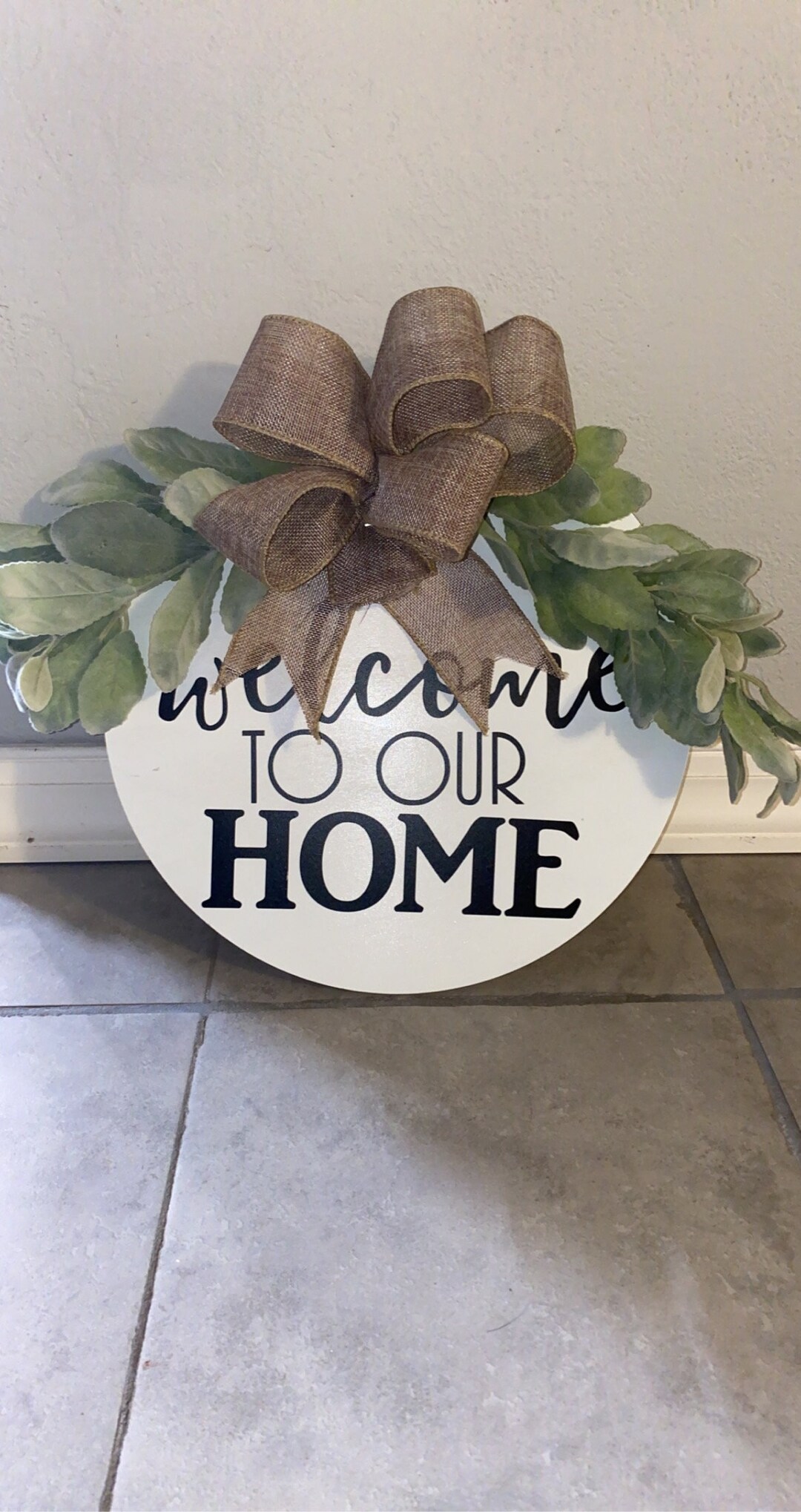 Round Farmhouse Door Welcome Sign - Etsy