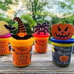 Halloween Playdoh Party Favors, Personalized Gifts for Kids , Halloween ...