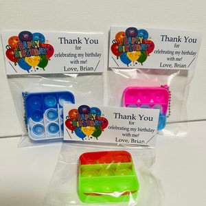 Birthday Party Favors, Pop It, Kids Gifts, Keychain, Birthday Party ...