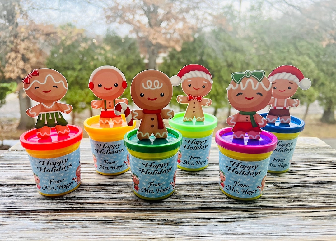 Personalized Gingerbread Gift Kids Play-doh, Class Gift, Christmas ...
