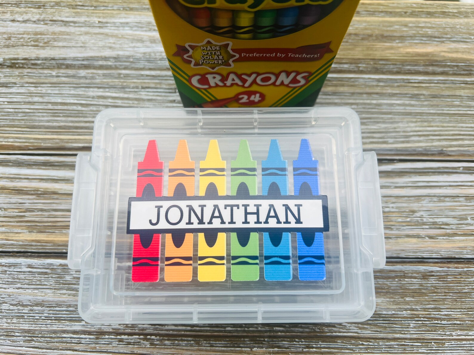Personalized Crayon Box School Supplies Crayon Container - Etsy