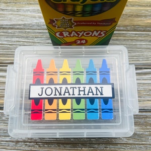 Personalized Crayon Box , School Supplies , Crayon Container, Back to ...