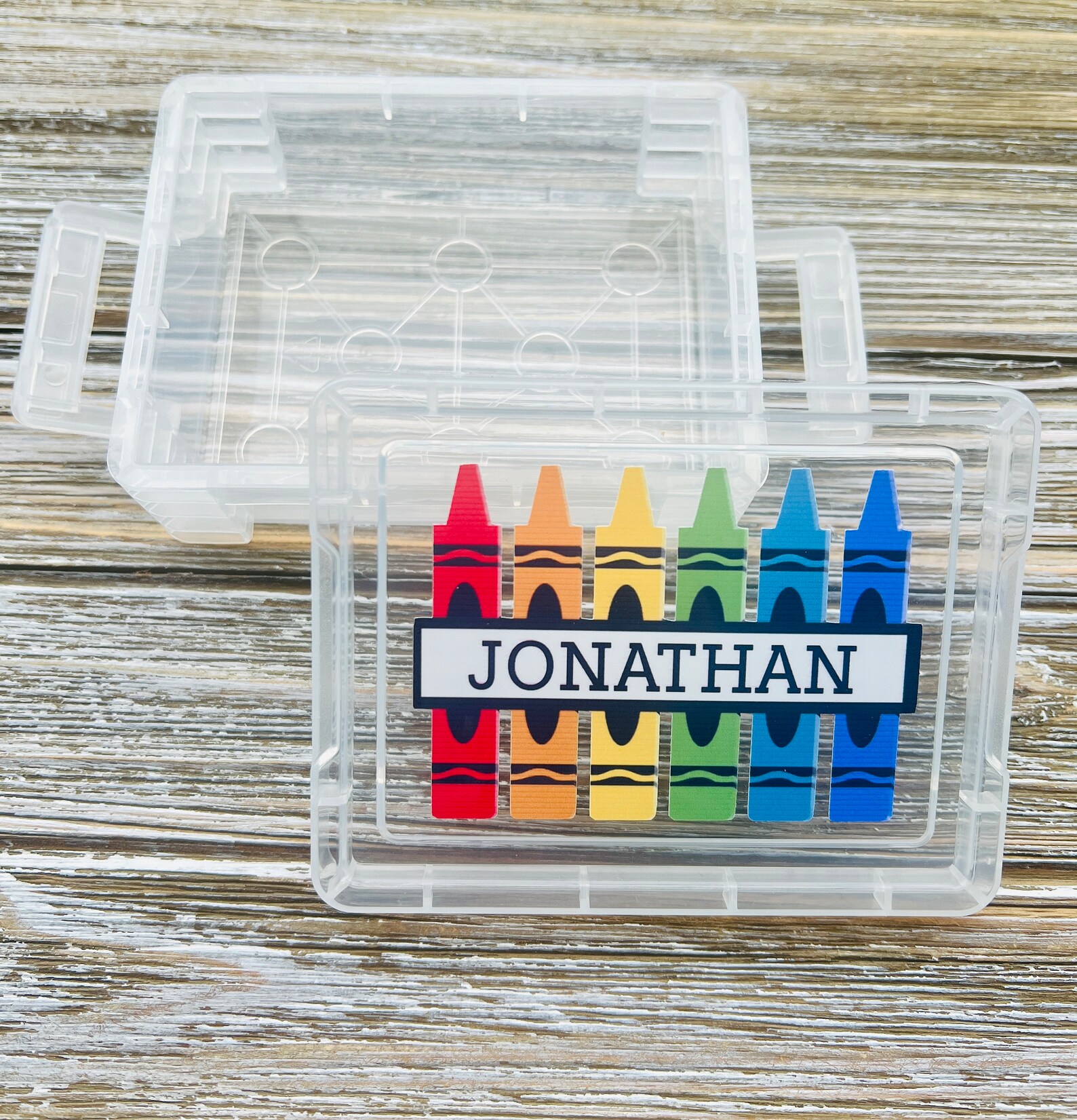 Personalized Crayon Box School Supplies Crayon Container - Etsy
