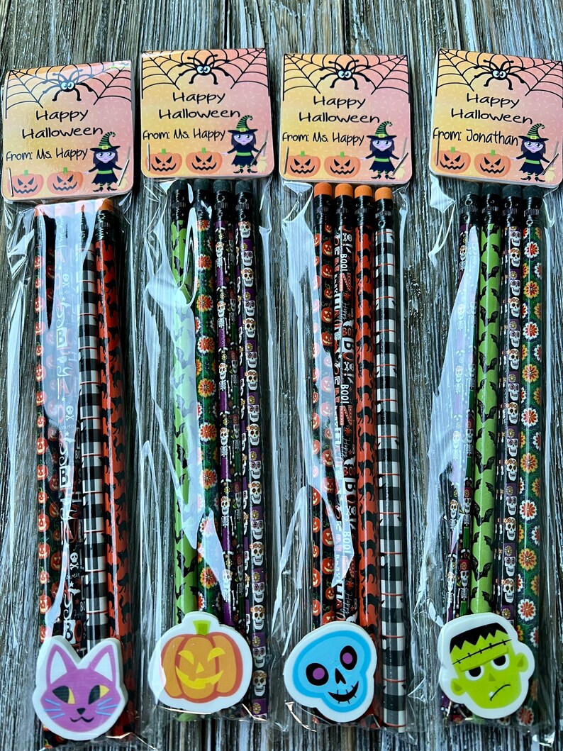 Personalized Halloween Gift Favors, Pencils, Ghouls Night, Students ...