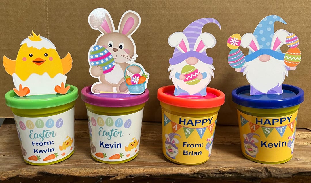 Personalized Easter Playdoh , Kids Easter Gift, Non Candy, Chick Play ...