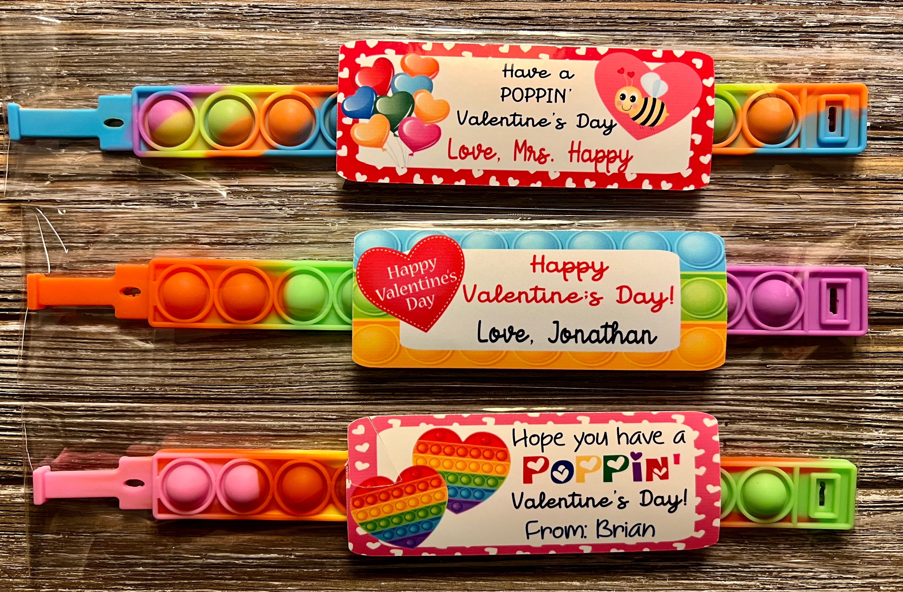 Valentines Day Kids Favors Pop It Bracelet Valentines Gift - Etsy