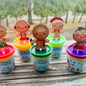 Personalized Gingerbread Gift Kids Play-doh, Class Gift, Christmas ...