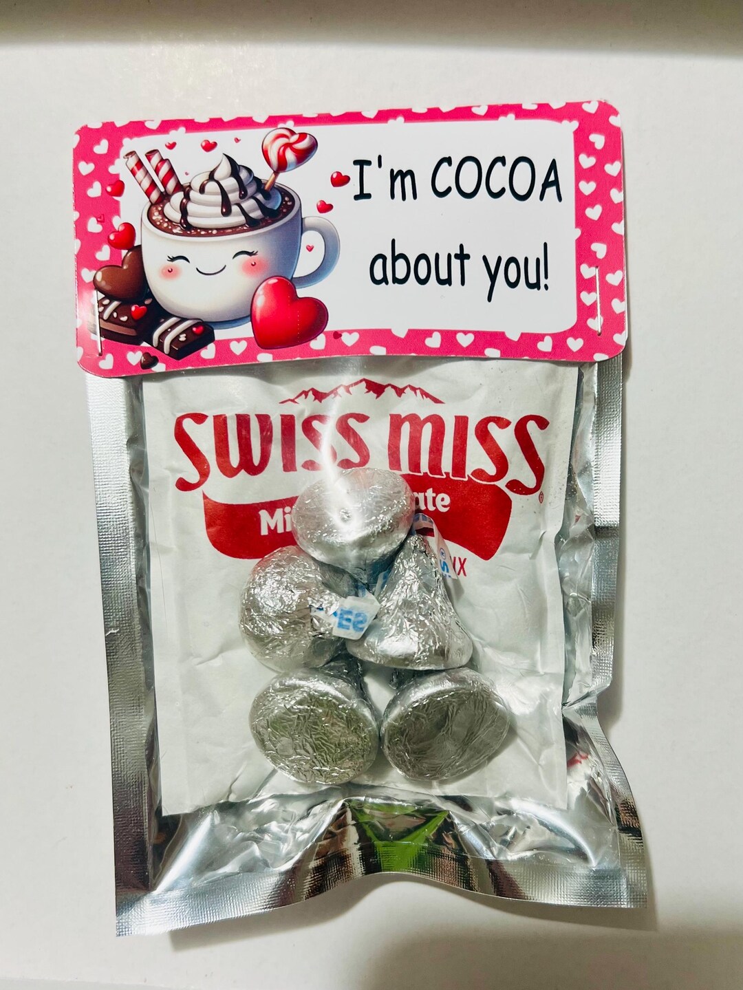 Personalized Valentines Day Hot Cocoa Kit & Chocolate Kisses, Party ...