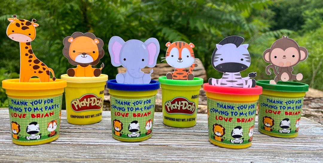 Safari Play-doh Party Favors, Personalized Party Favors , Birthday ...