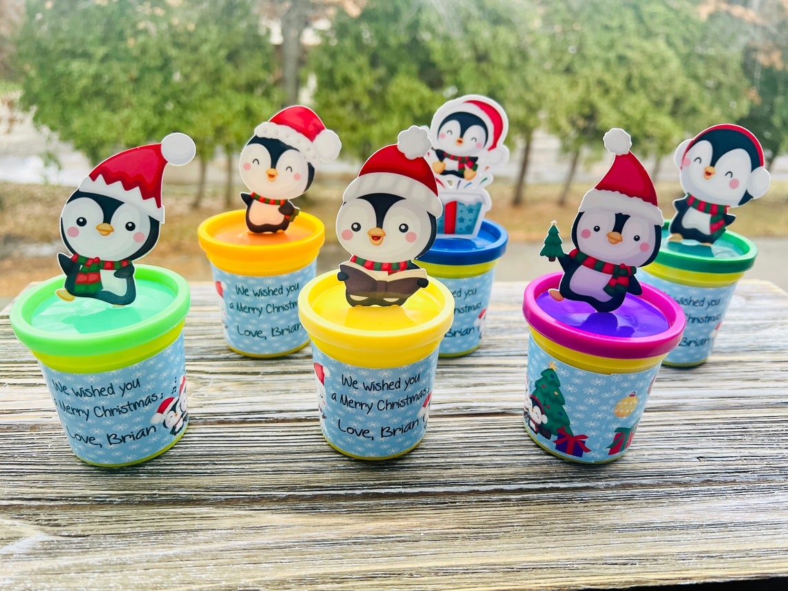 Personalized Kids Play-doh Christmas Penguin Christmas - Etsy