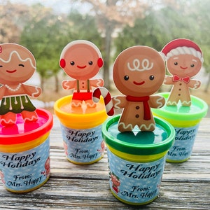 Personalized Gingerbread Gift Kids Play-doh, Class Gift, Christmas ...