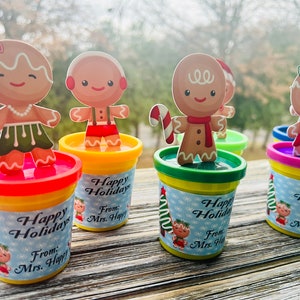 Personalized Gingerbread Gift Kids Play-doh, Class Gift, Christmas ...