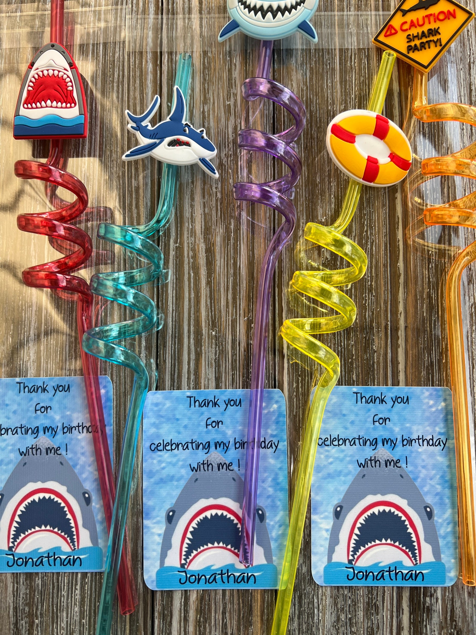 Shark Kids Birthday Party Favors Shark Straw Shark Party - Etsy