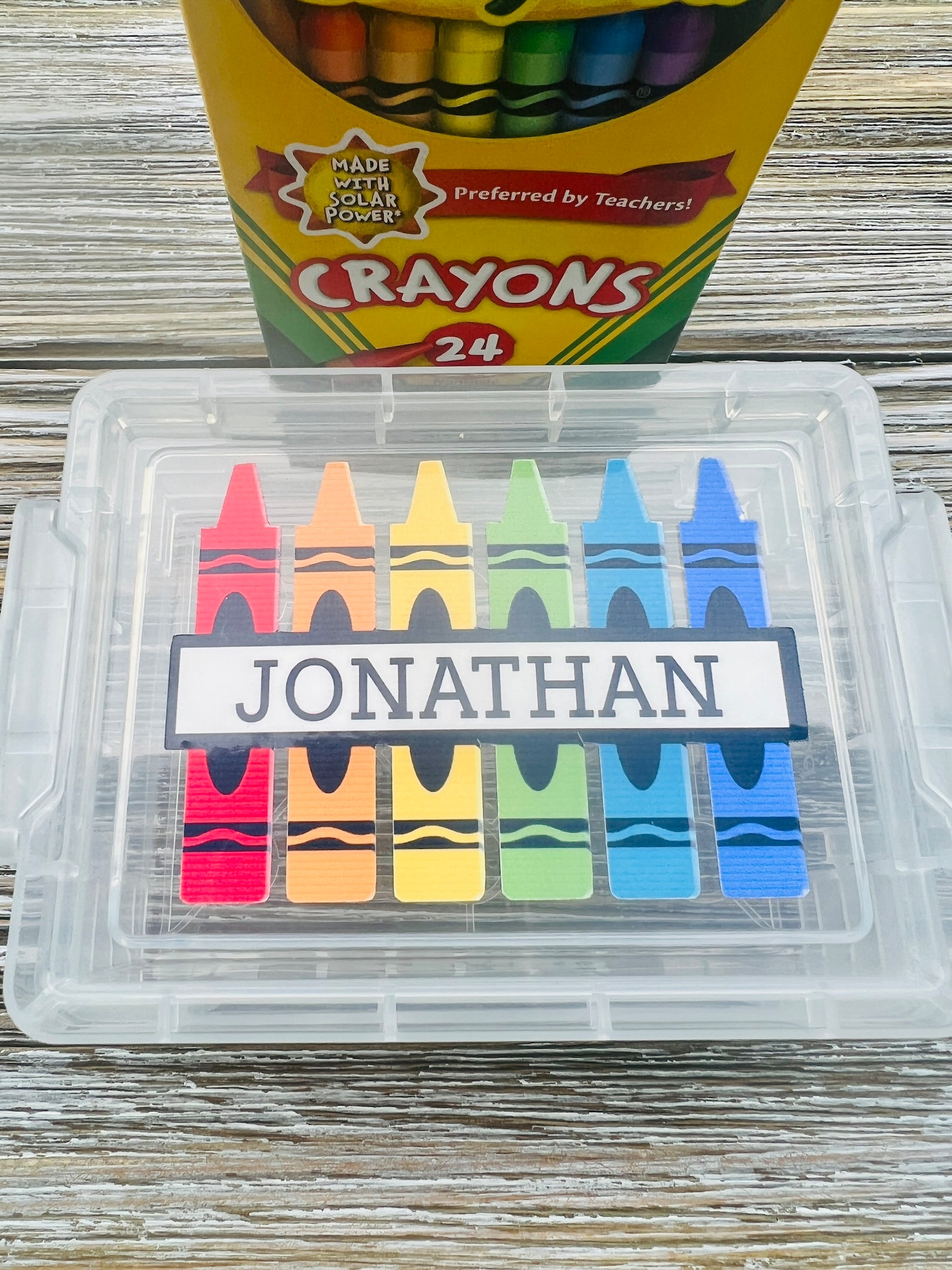 Personalized Crayon Box School Supplies Crayon Container - Etsy