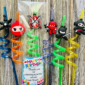 Ninja Kids Personalized Birthday Party Favors, Kids Straws, Kids ...