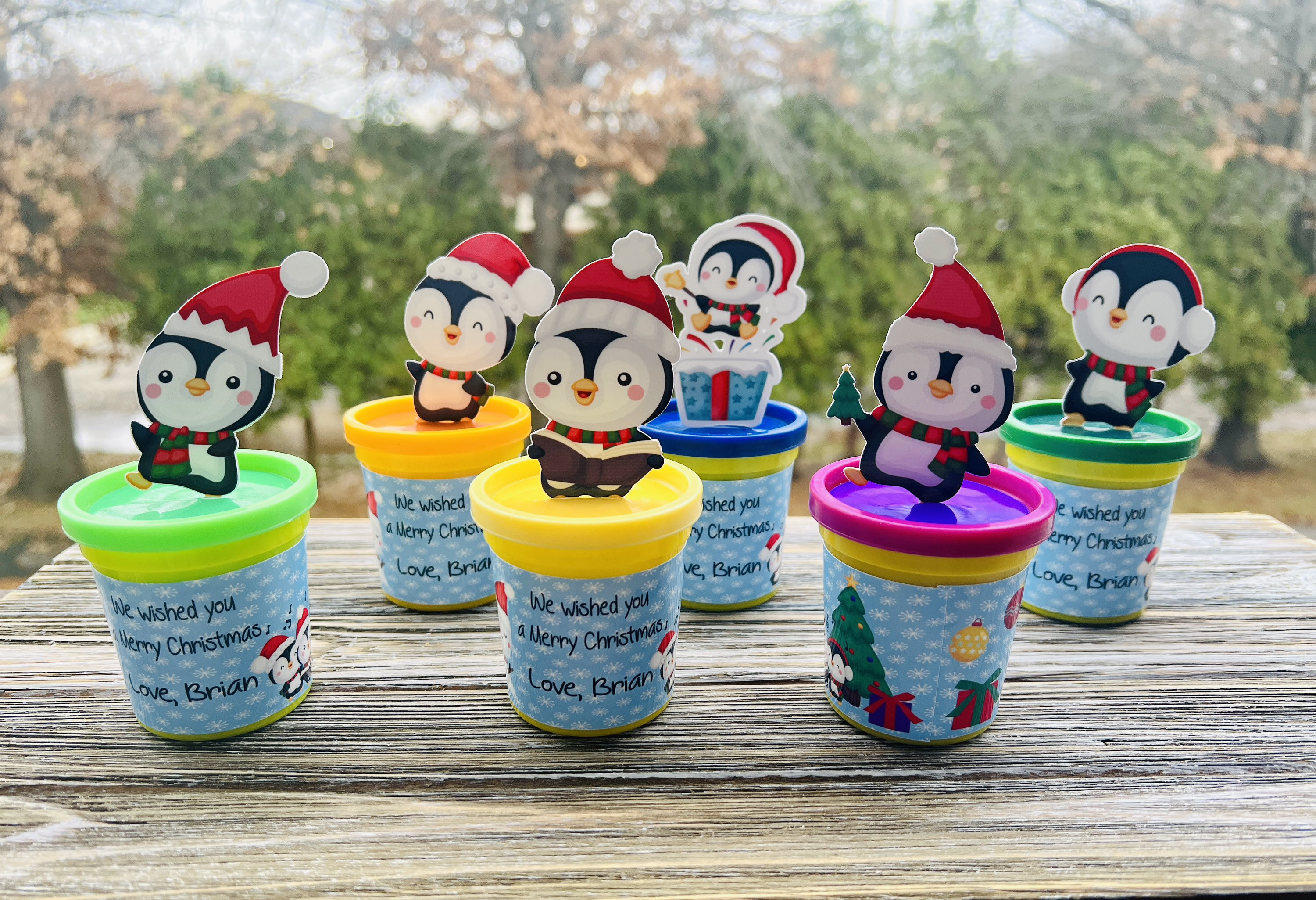 Personalized Kids Play-doh Christmas Penguin Christmas - Etsy