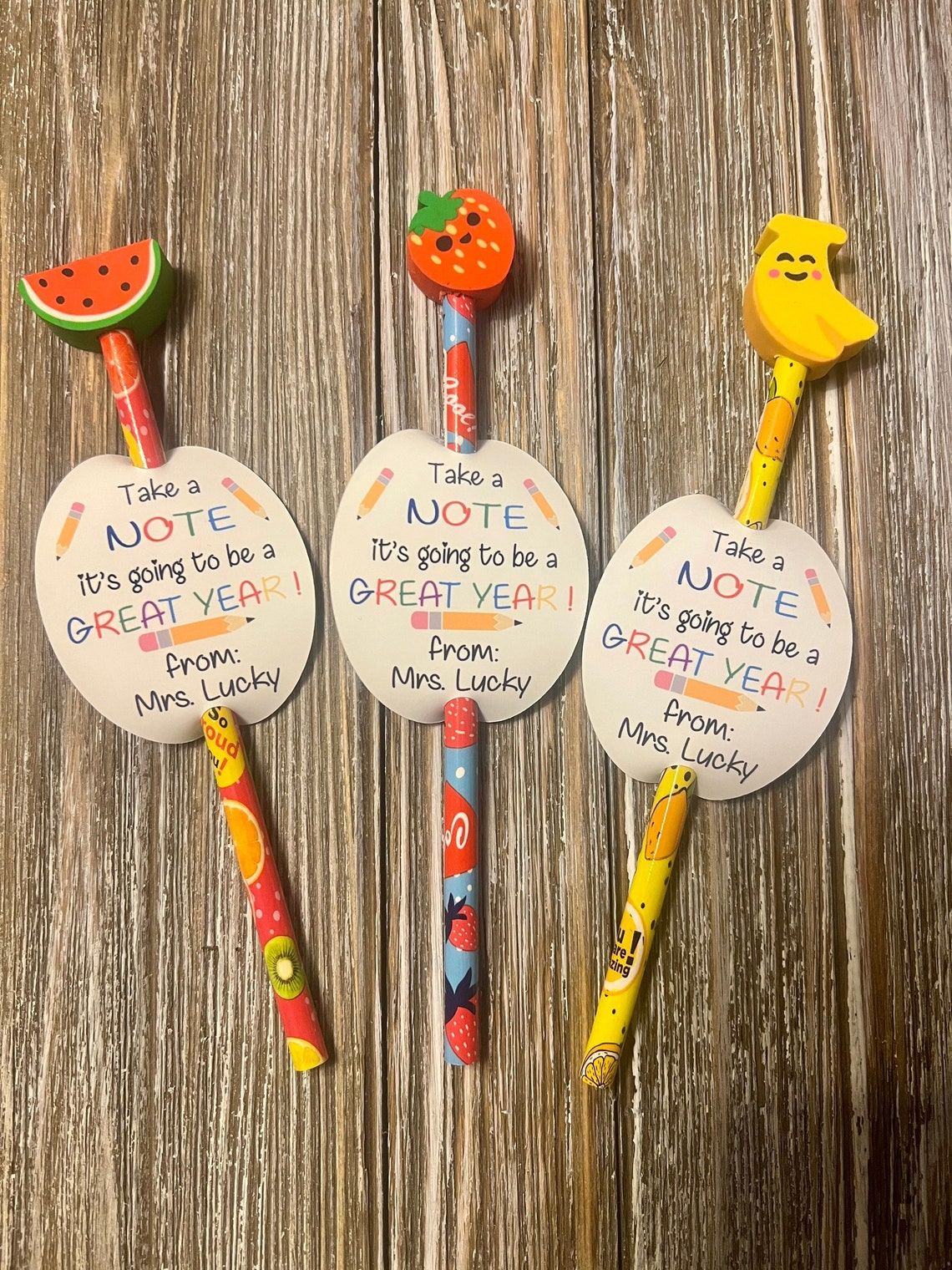 Personalized Tag With Pencil and Eraser , Back to School Gift, Student ...