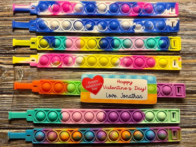 Valentines Day Kids Favors Pop It Bracelet Valentines Gift - Etsy