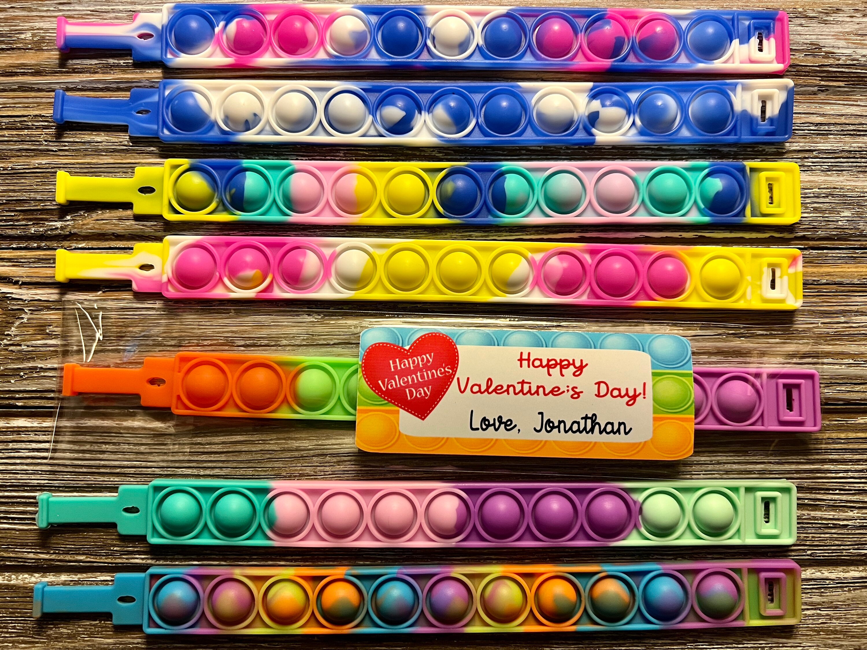 Valentines Day Kids Favors Pop It Bracelet Valentines Gift - Etsy