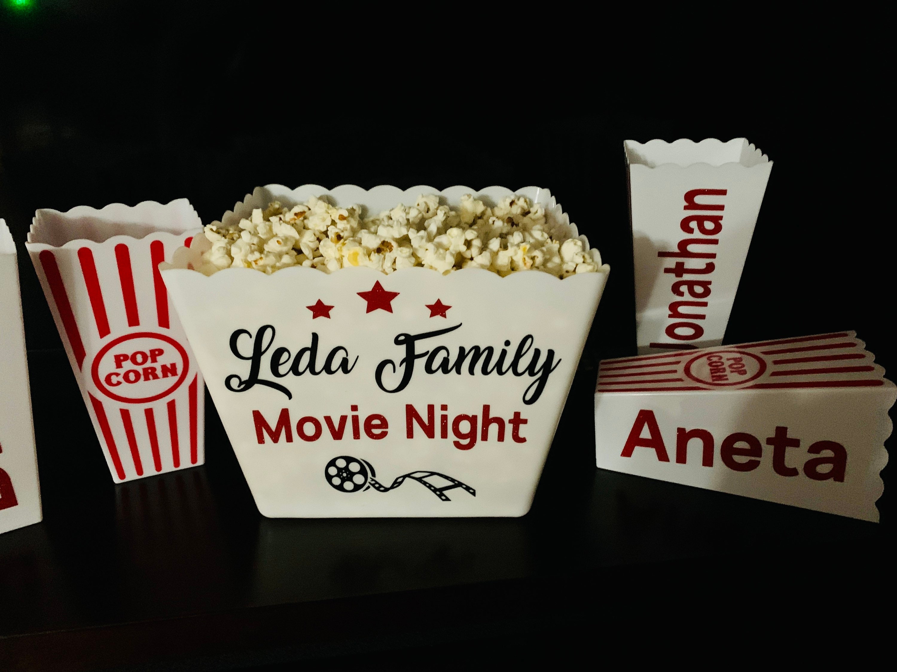Personalized Popcorn Tub Bucket , Party Favors, Family Gifts ...