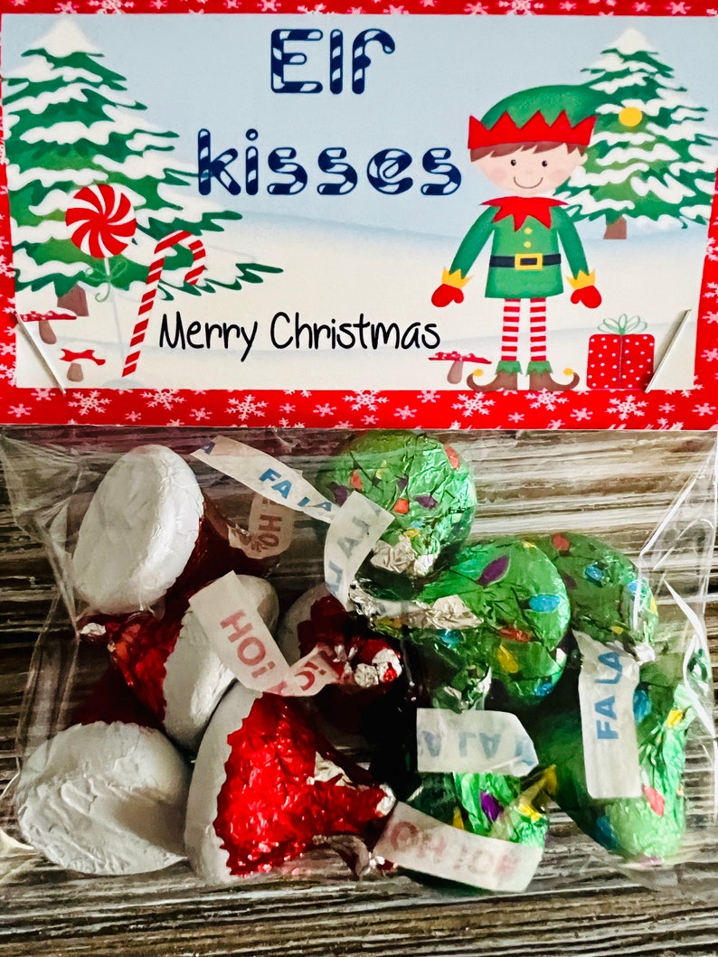 Elf Kisses Chocolate Party Favors Bag, Elves, Christmas Candy ...